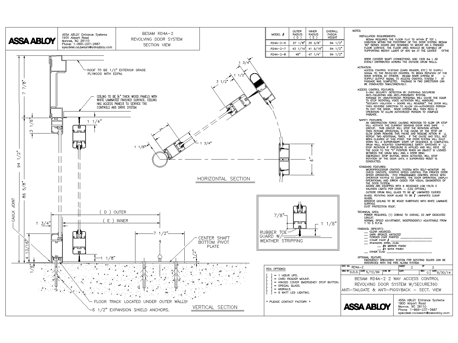 Building Product: Access Control Revolving Door - ASSA ABLOY RD3A and ...