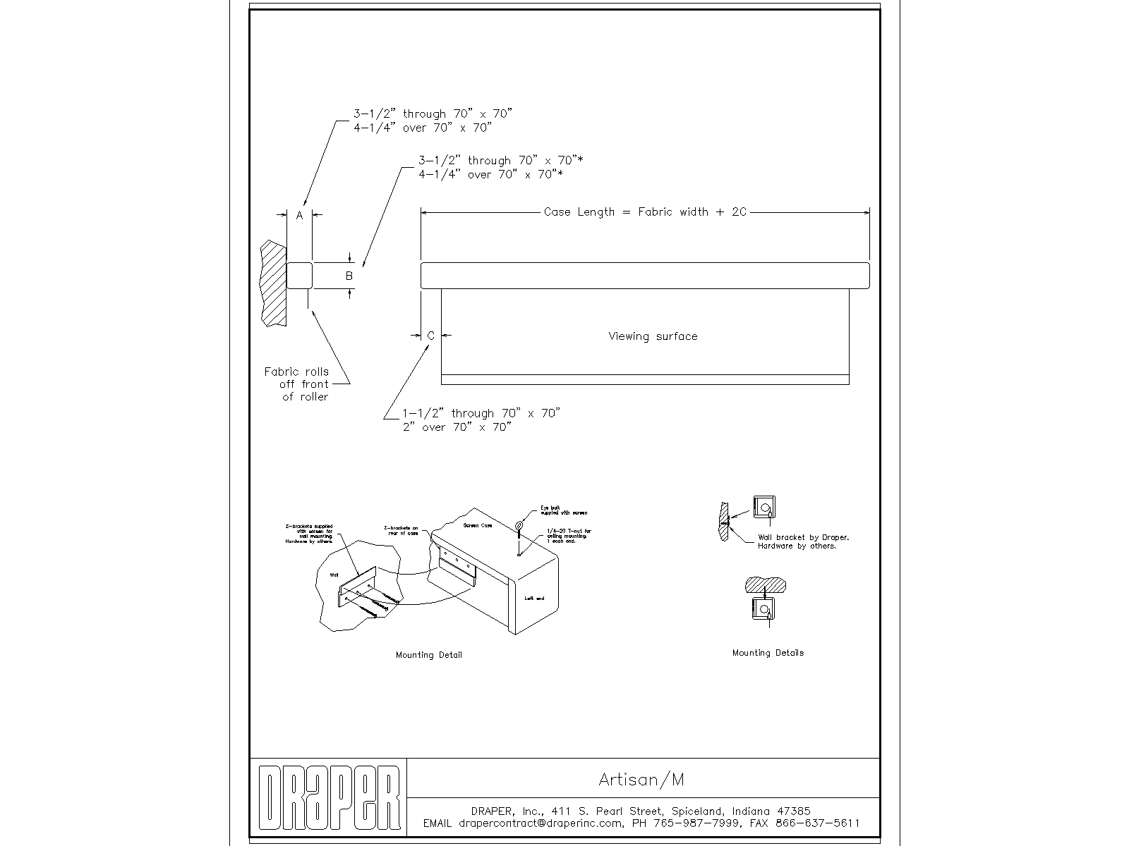Building Product: Audio Visual Equipment - Manual Projection Screens ...