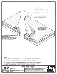 Johns Manville Roofing System CAD TPO Flashing Penetration Details (T ...