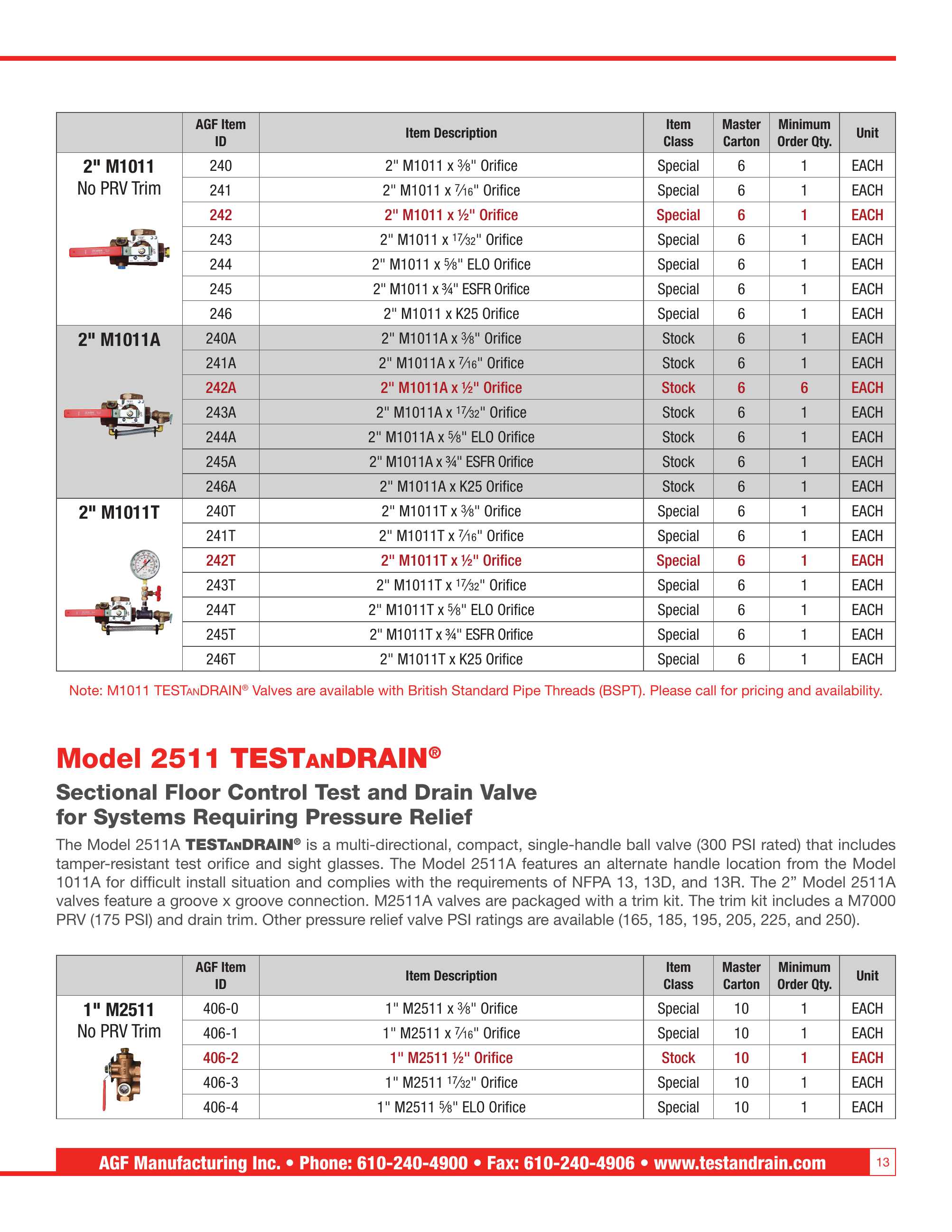 AGF Manufacturing, Inc. , Catalogs, Fire Sprinkler Product Catalog | ARCAT