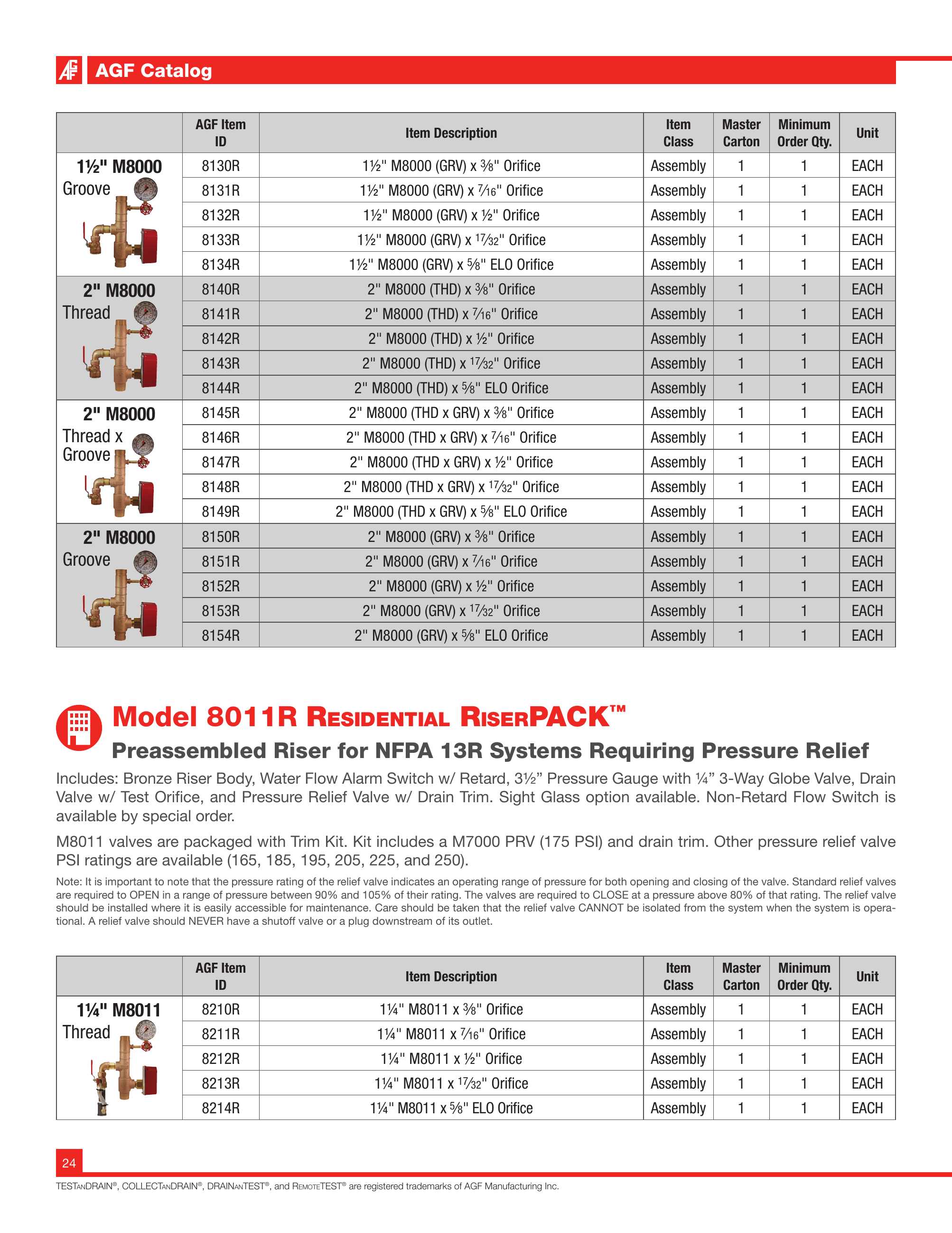AGF Manufacturing, Inc. , Catalogs, Fire Sprinkler Product Catalog | ARCAT