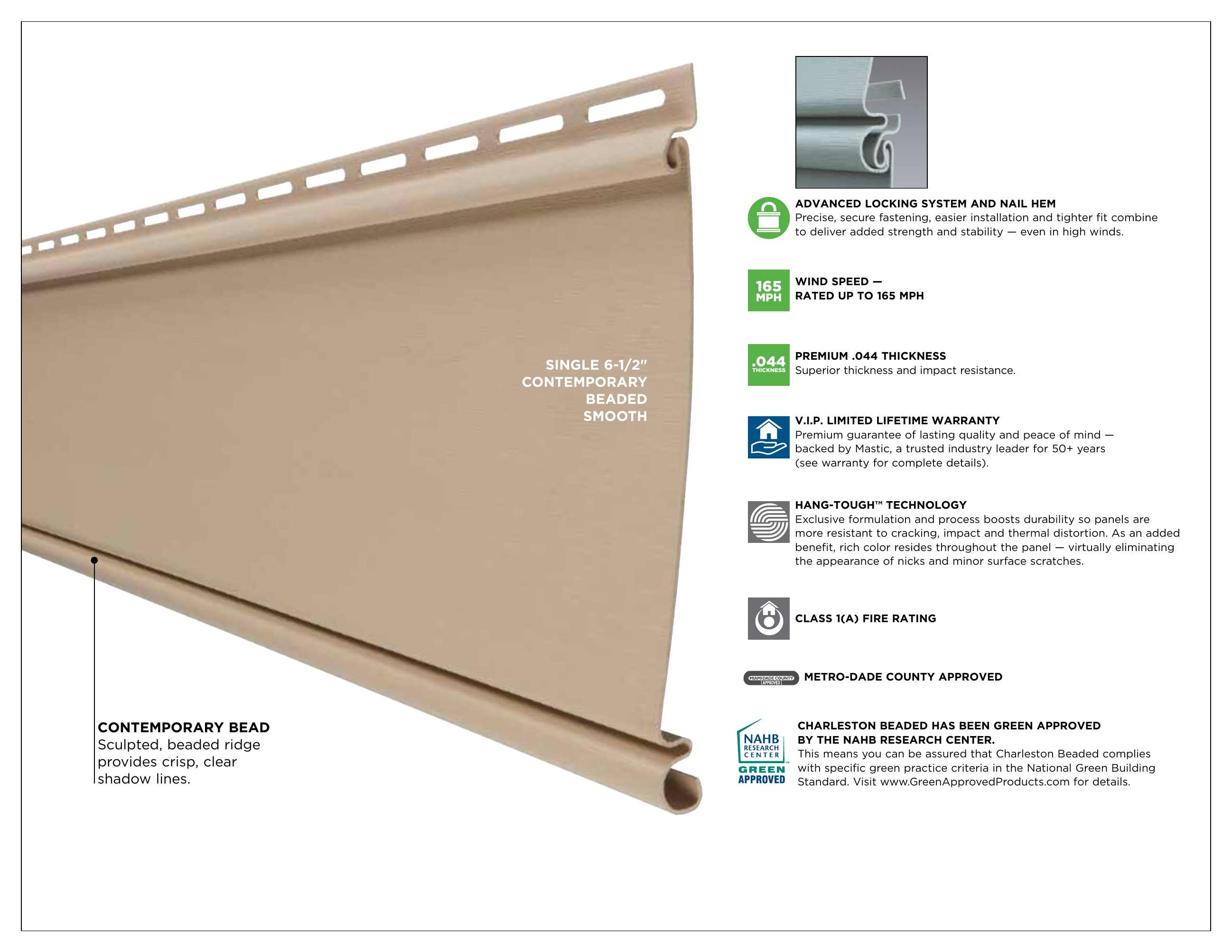 Mastic by Ply Gem, Catalogs, Charleston Beaded Vinyl Siding | ARCAT