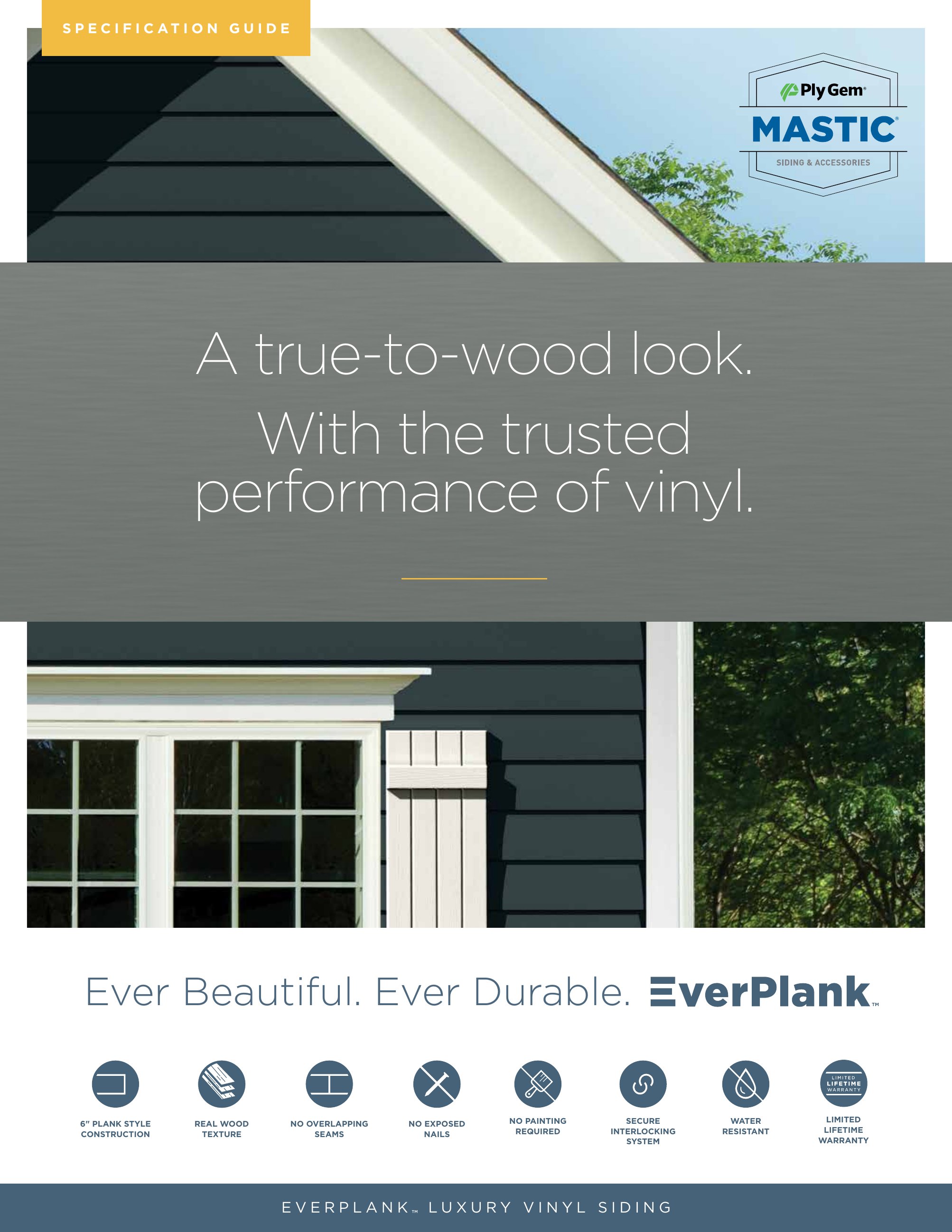 Mastic by Ply Gem, Catalogs, EverPlank Luxury Vinyl Siding Spec Sheet ...