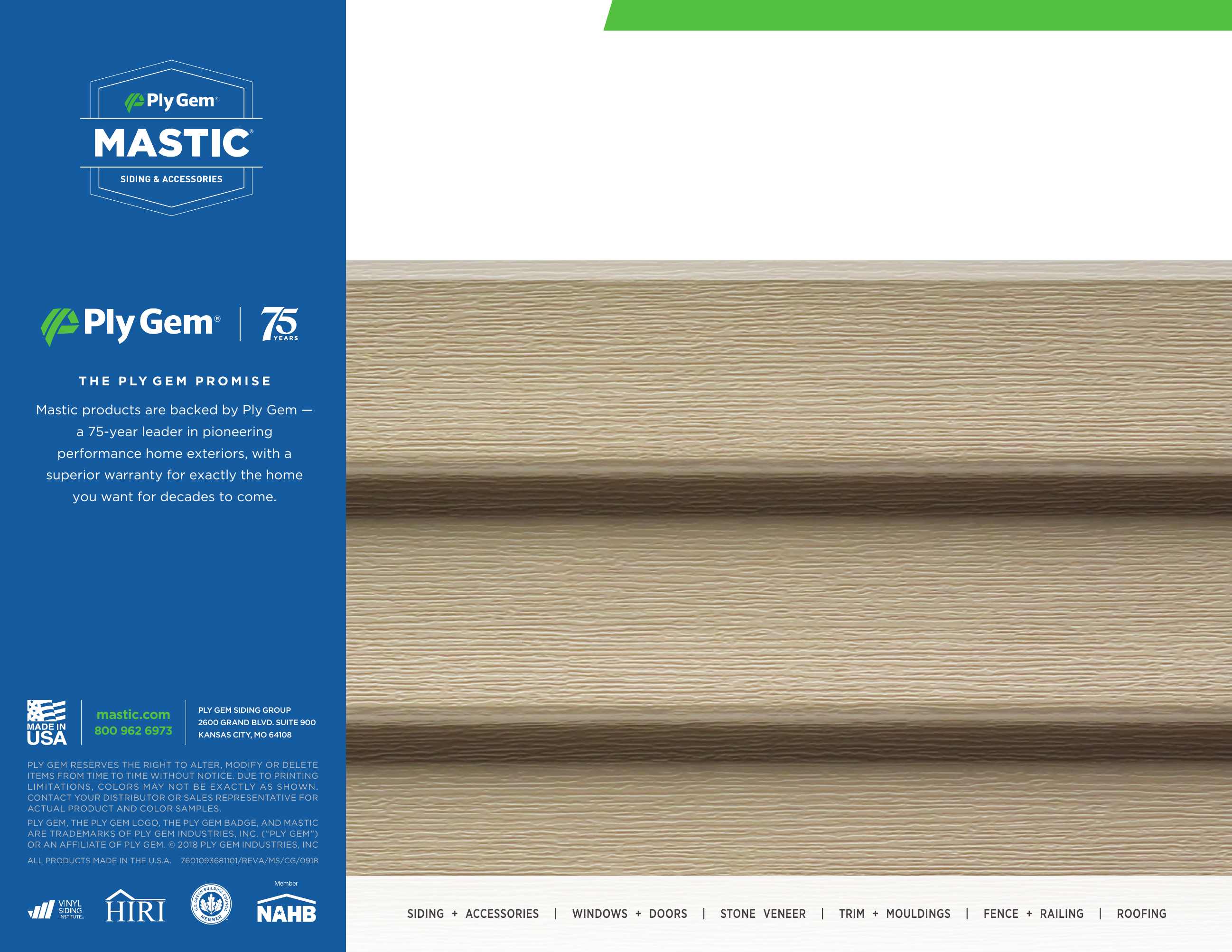 Mastic by Ply Gem, Catalogs, Mill Creek Vinyl Siding | ARCAT
