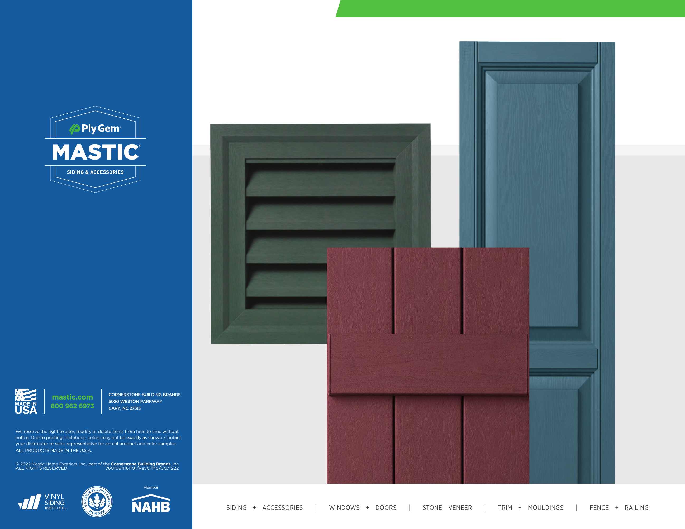 Mastic by Ply Gem, Catalogs, Shutters & Decorative Accents | ARCAT