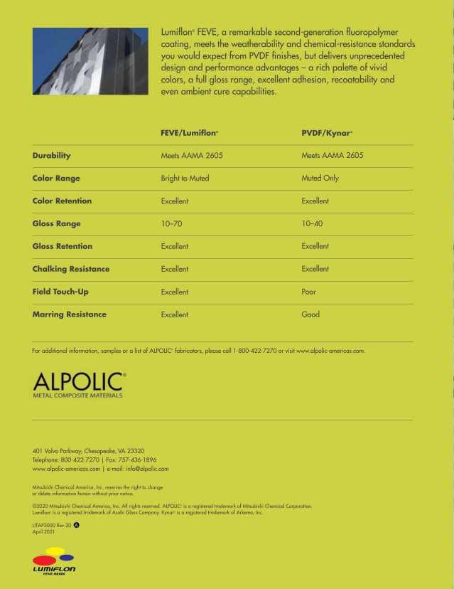 ALPOLIC Materials, Catalogs, ALPOLIC Stock Color Chart | ARCAT