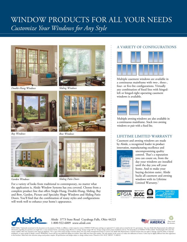 Alside, Catalogs, Casement Brochure | ARCAT