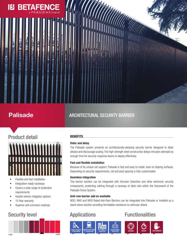 Betafence, Catalogs, Palisade | ARCAT