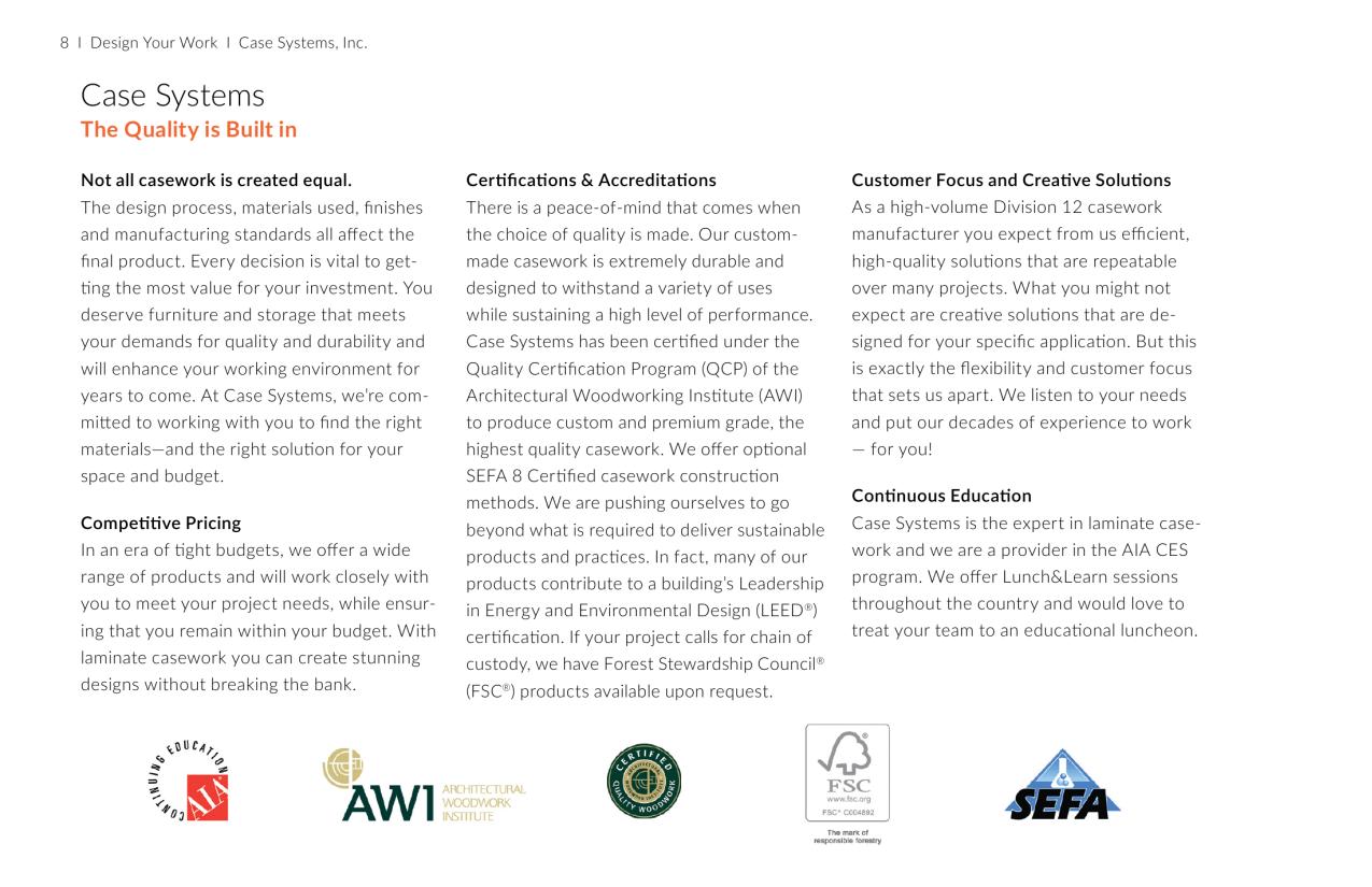 Case Systems, Inc., Catalogs, Overview Brochure | ARCAT