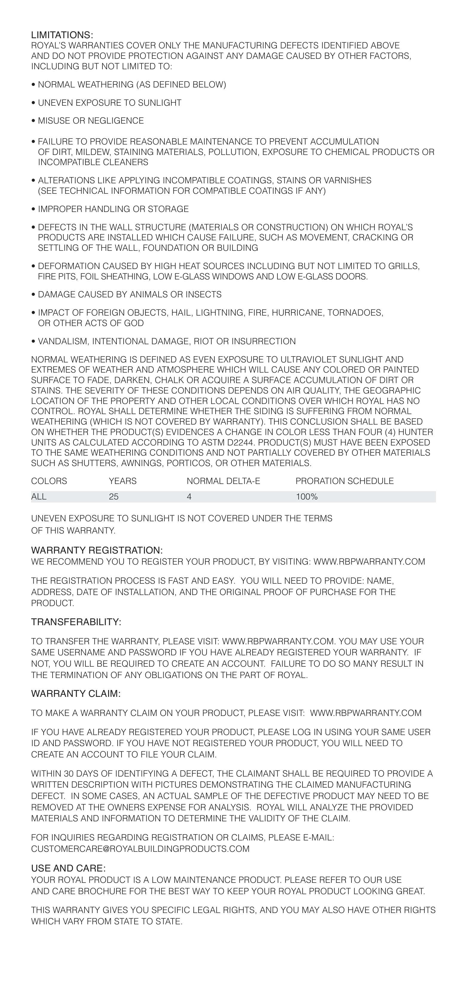 Celect - Cellular Exteriors by Royal, Catalogs, Celect Siding Warranty ...