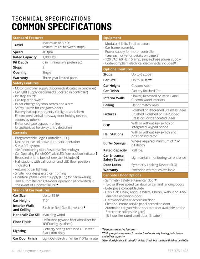 CIBES/Symmetry, Catalogs, Home Elevator Design Guide | ARCAT