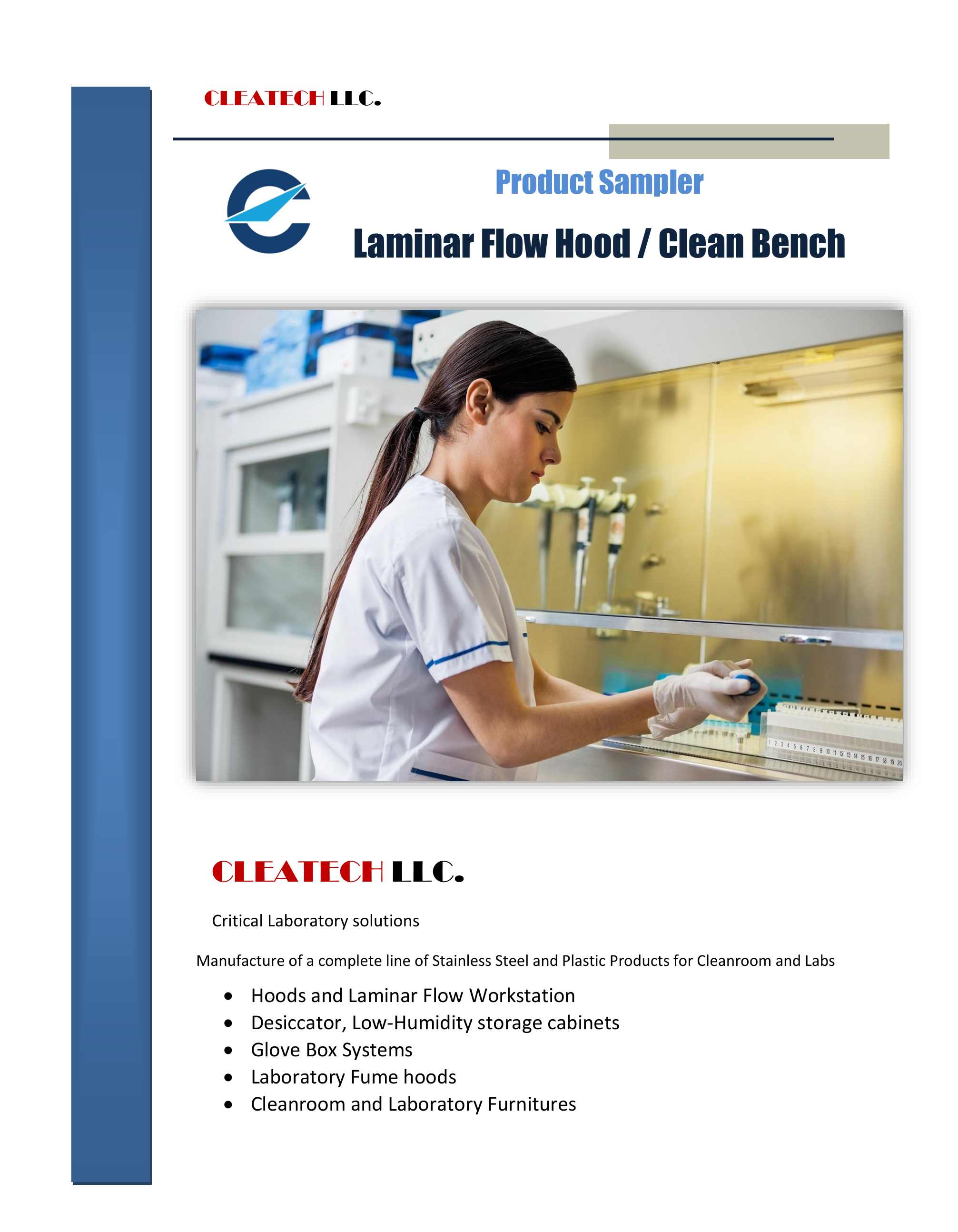 Cleatech, Catalogs, Laminar Flow Hood Clean Bench | ARCAT