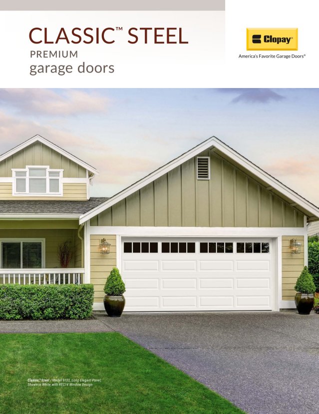 Clopay Corporation, Catalogs, Classic Steel Premium Garage Doors | ARCAT
