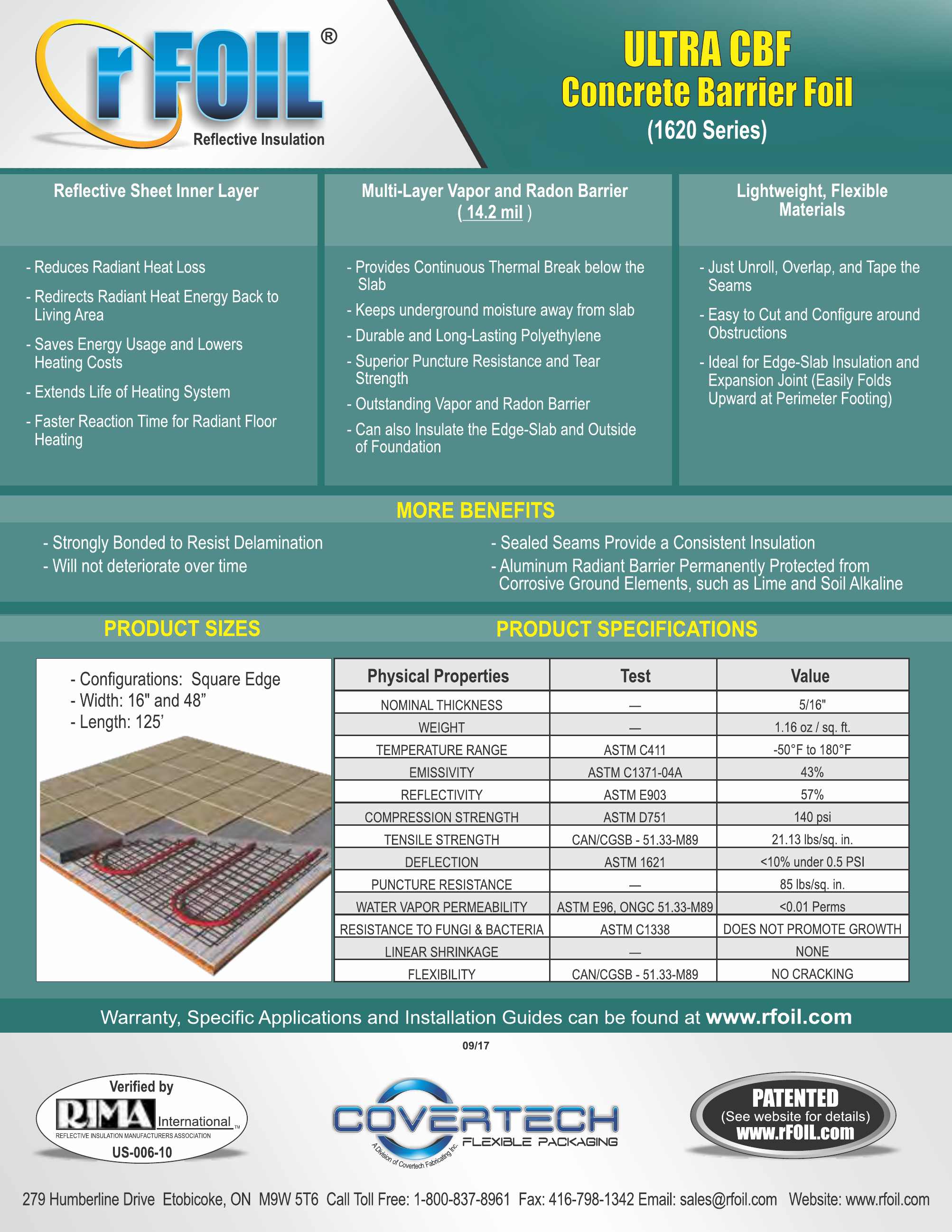 Covertech Fabricating, Inc., Catalogs, rFOIL Ultra CBF Concrete Barrier ...