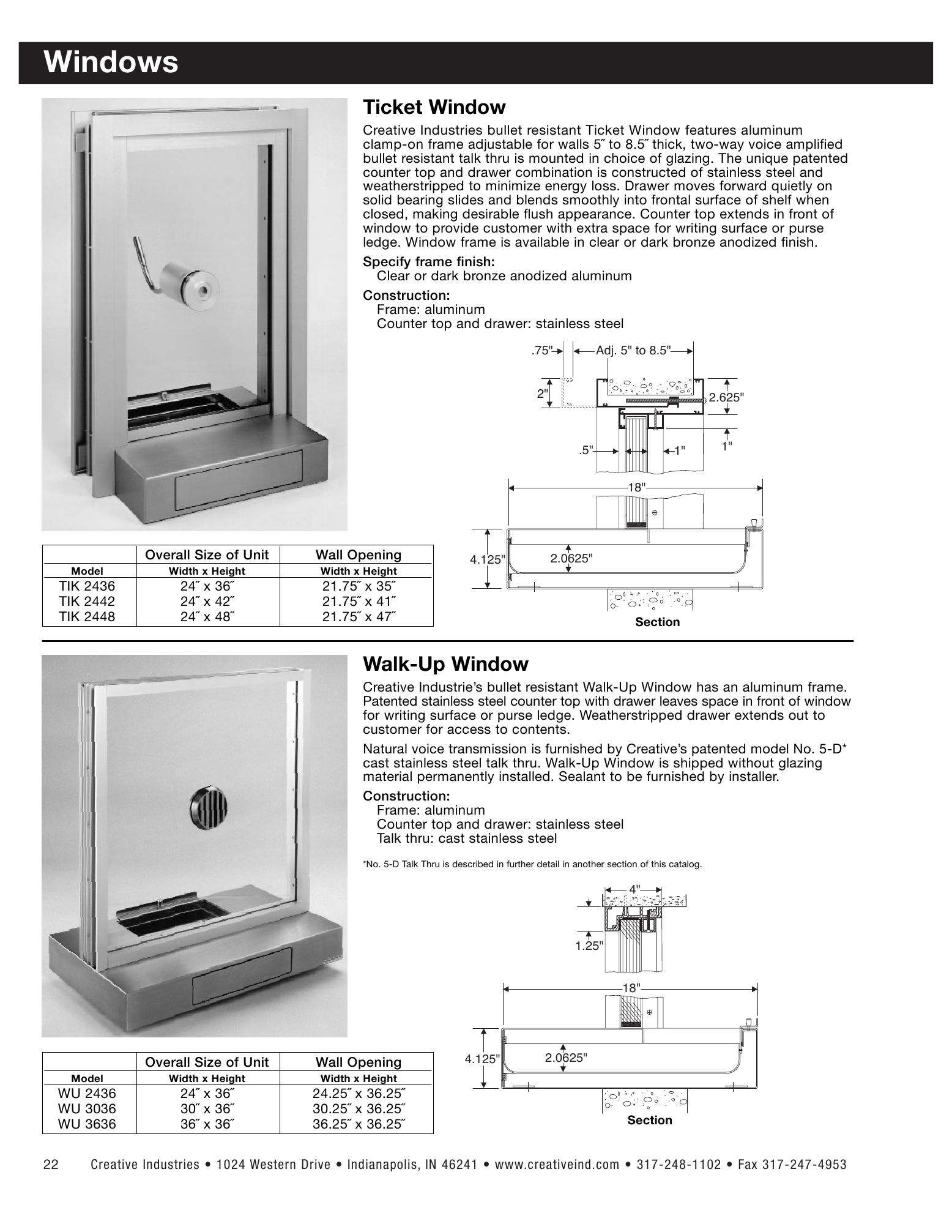 Creative Industries, Inc., Catalogs, Bullet-Resistant Protection | ARCAT