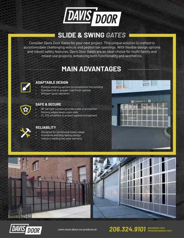 Davis Door, Catalogs, Slide and Swing Gates | ARCAT