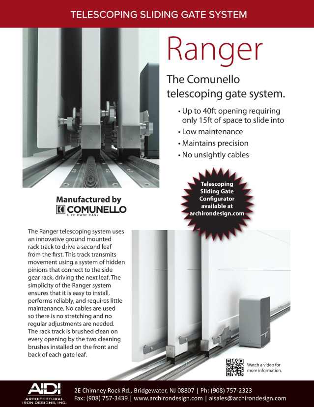 Architectural Iron Designs, Inc., Catalogs, Ranger Telescoping Sliding ...
