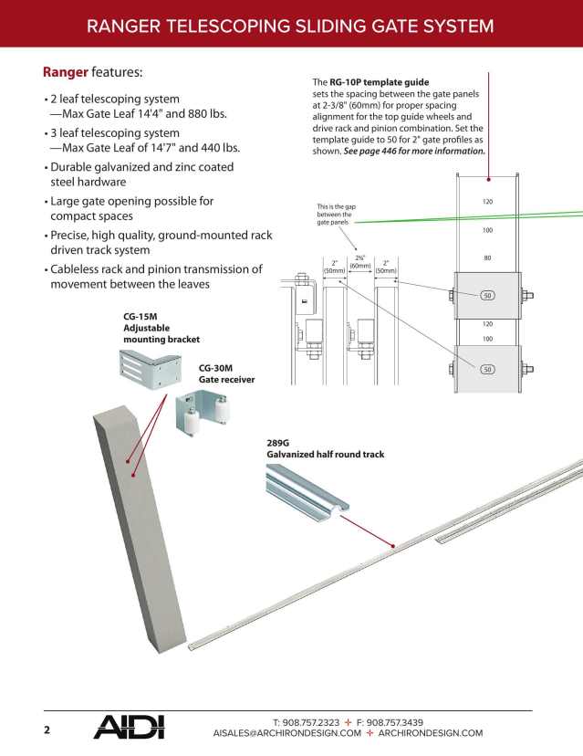 Architectural Iron Designs, Inc., Catalogs, Ranger Telescoping Sliding ...