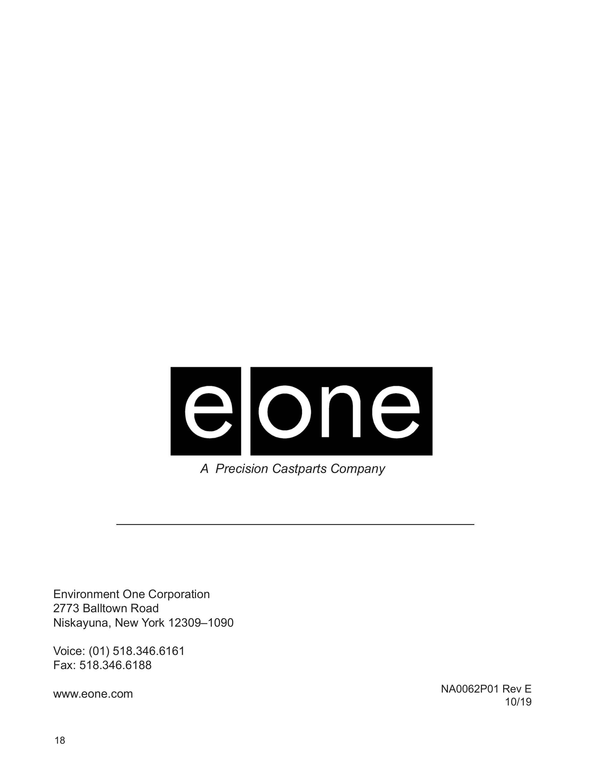 Environment One Corporation, Catalogs, DH151/DR151 Installation ...