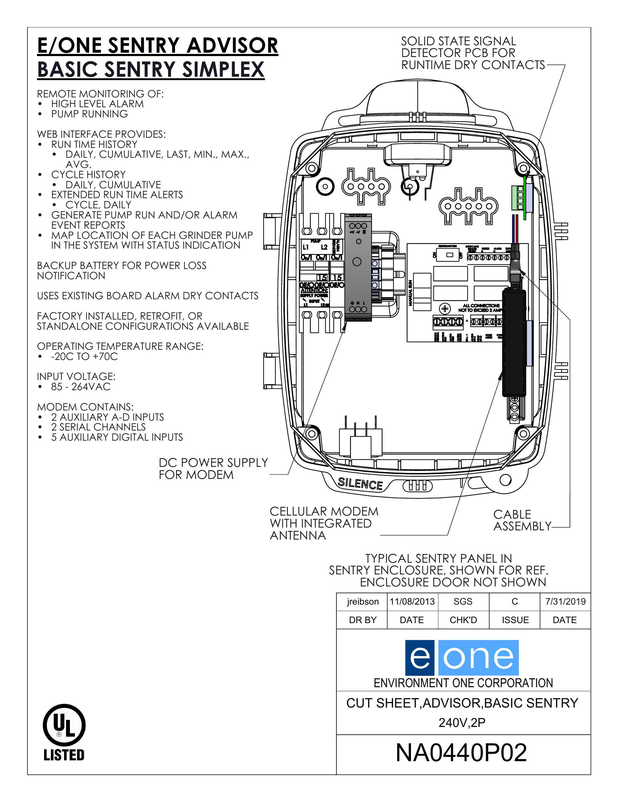 Environment One Corporation, Catalogs, E/One Sentry Advisor | ARCAT