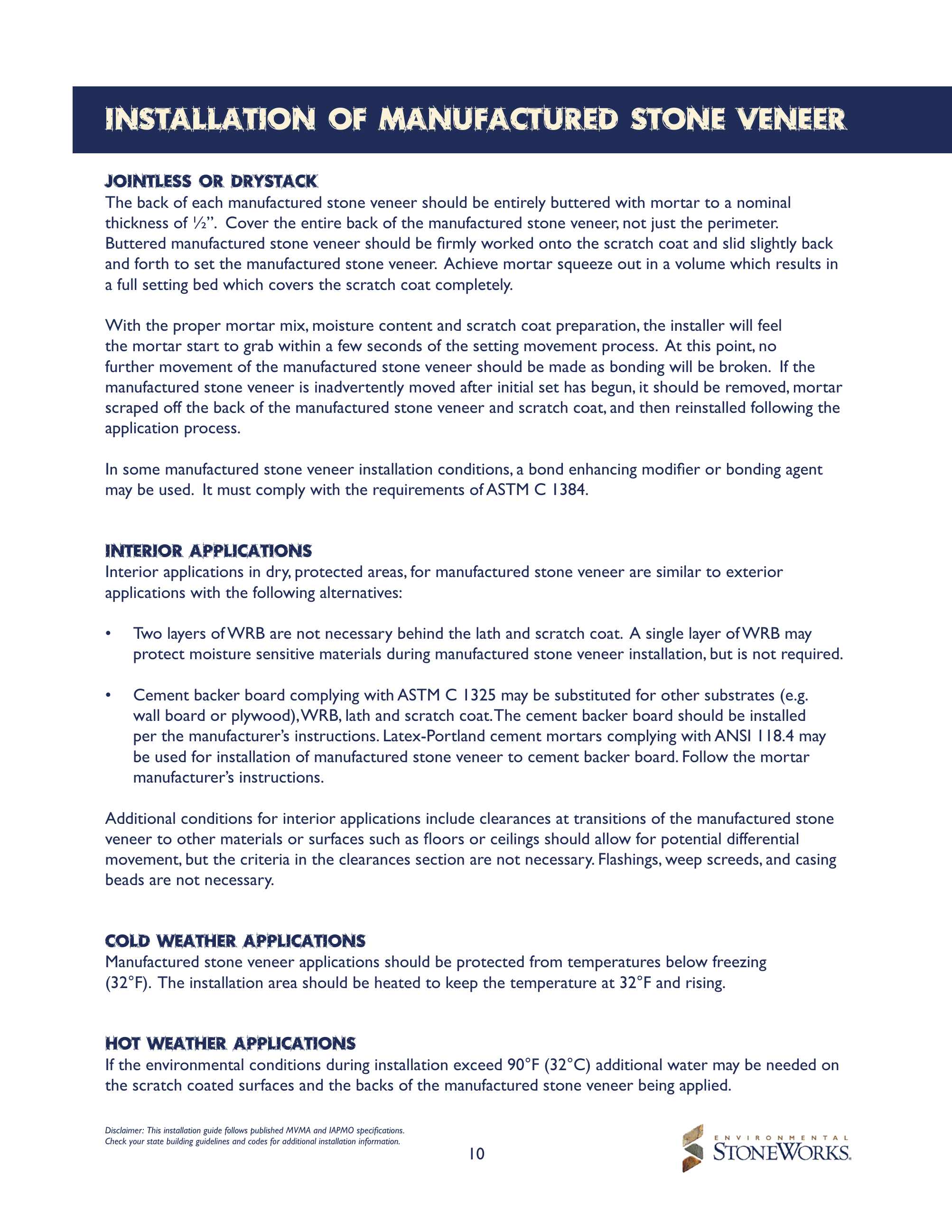 Environmental StoneWorks , Catalogs, Installation Instructions | ARCAT