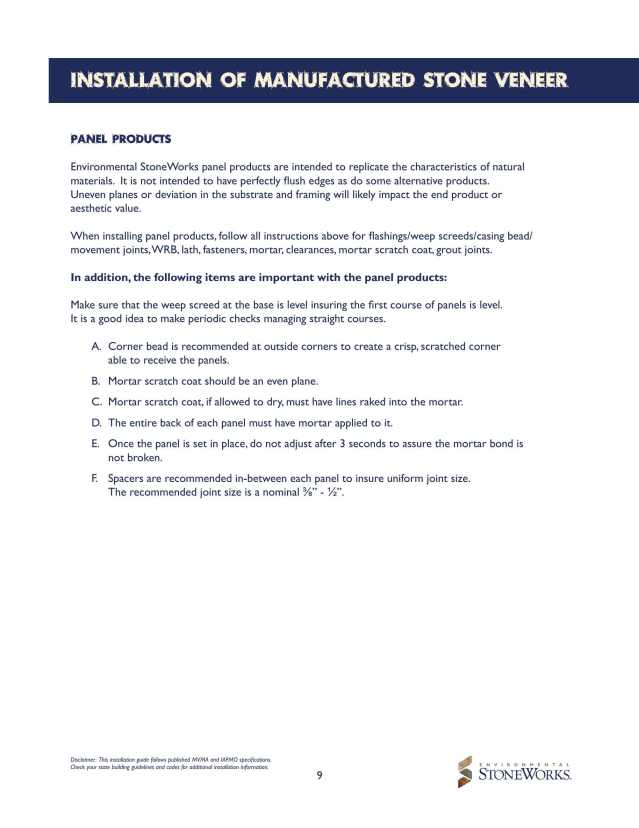 Environmental StoneWorks , Catalogs, Installation Instructions | ARCAT