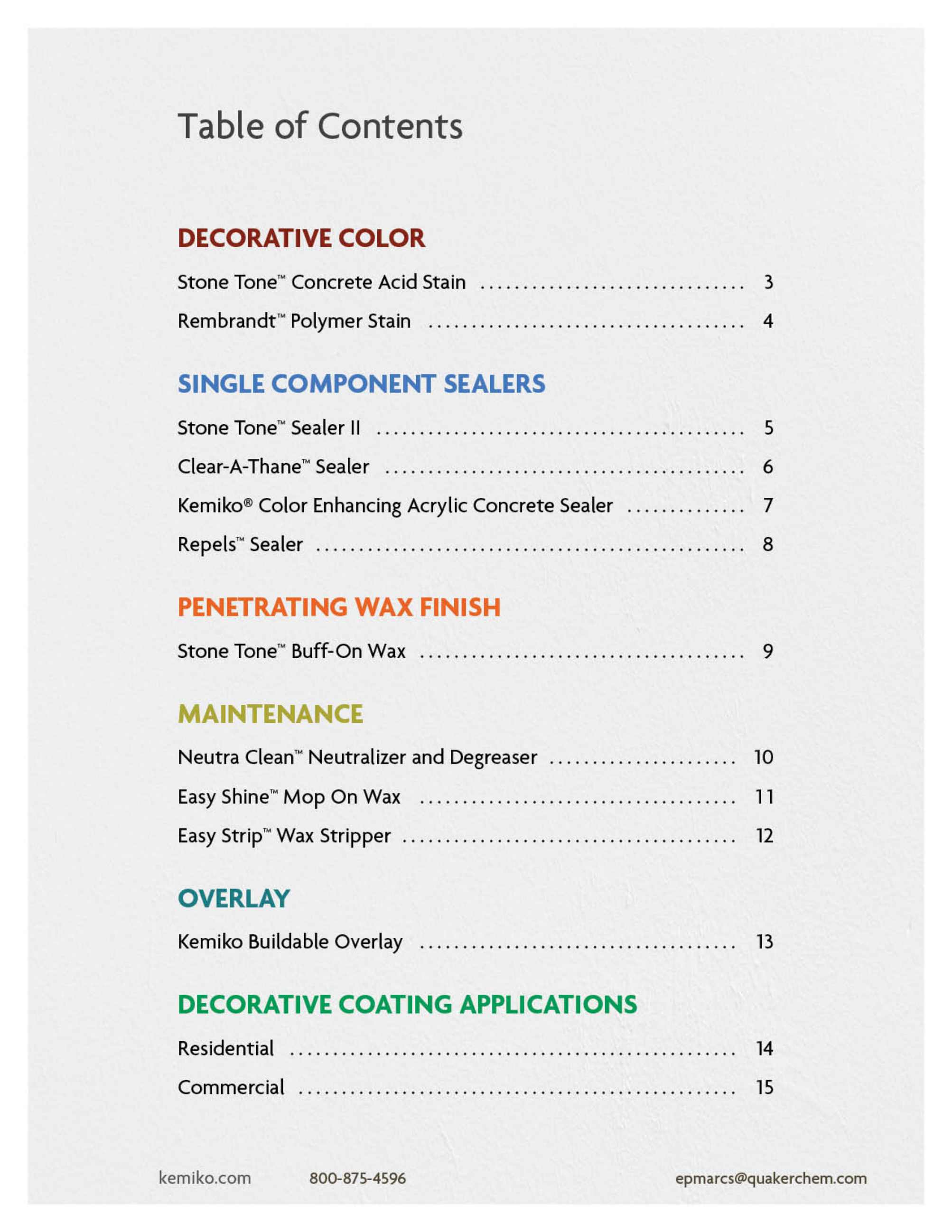 EPMAR Corporation, Catalogs, Kemiko Decorative Coatings | ARCAT