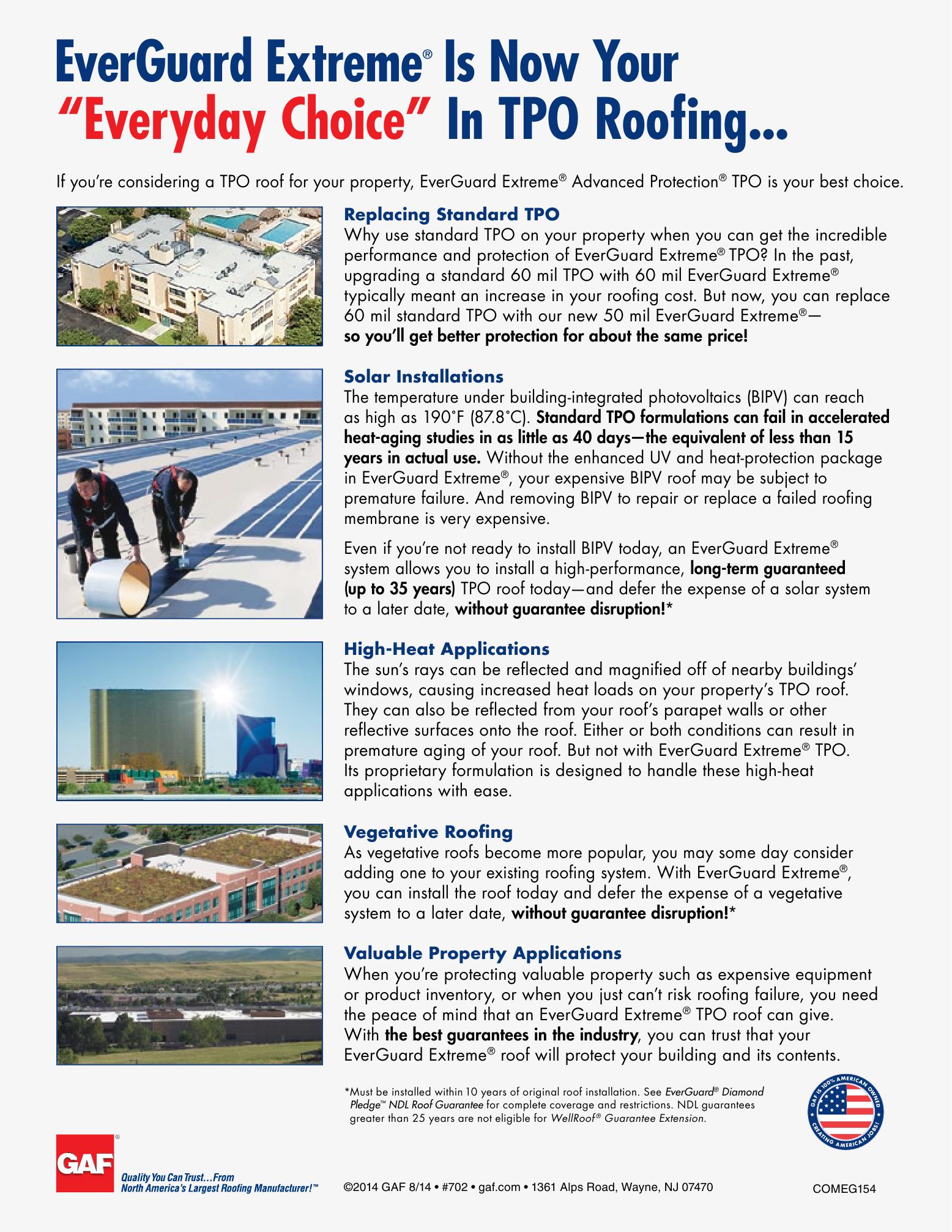 GAF Commercial Roofing Products, Catalogs, EverGuard Extreme | ARCAT