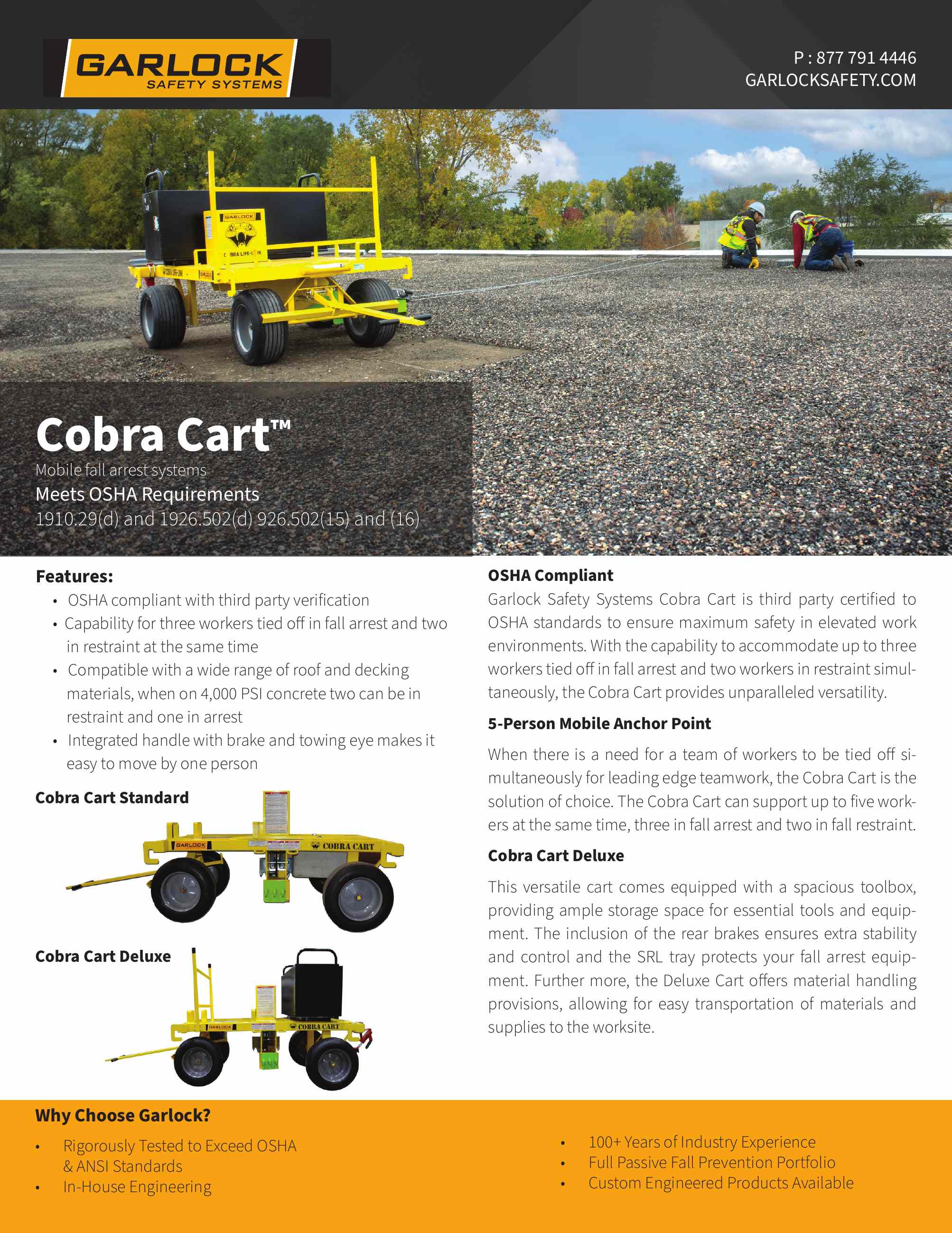 Garlock Safety Systems, Catalogs, Cobra Cart | ARCAT