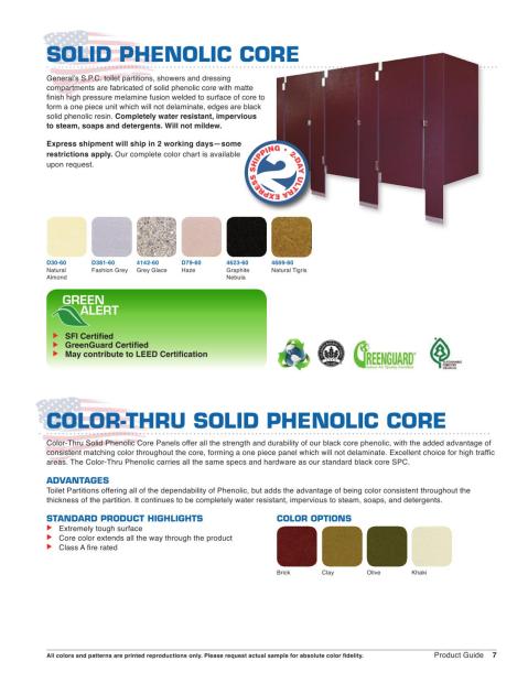 General Partitions Mfg. Corp., Catalogs, Product Guide | ARCAT