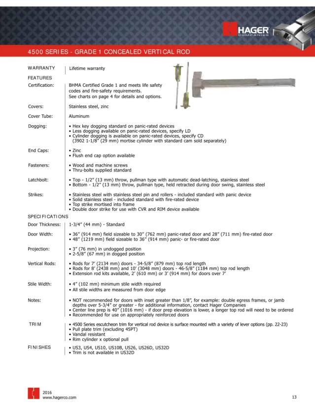 Hager Companies, Catalogs, Door Hardware Catalog | ARCAT