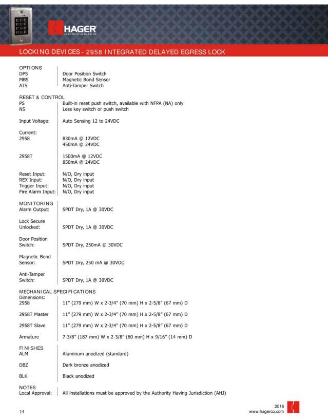 Hager Companies, Catalogs, Door Hardware Catalog | ARCAT