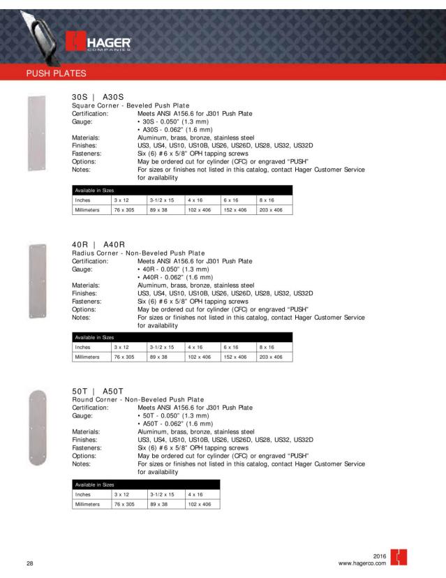 Hager Companies, Catalogs, Door Hardware Catalog | ARCAT
