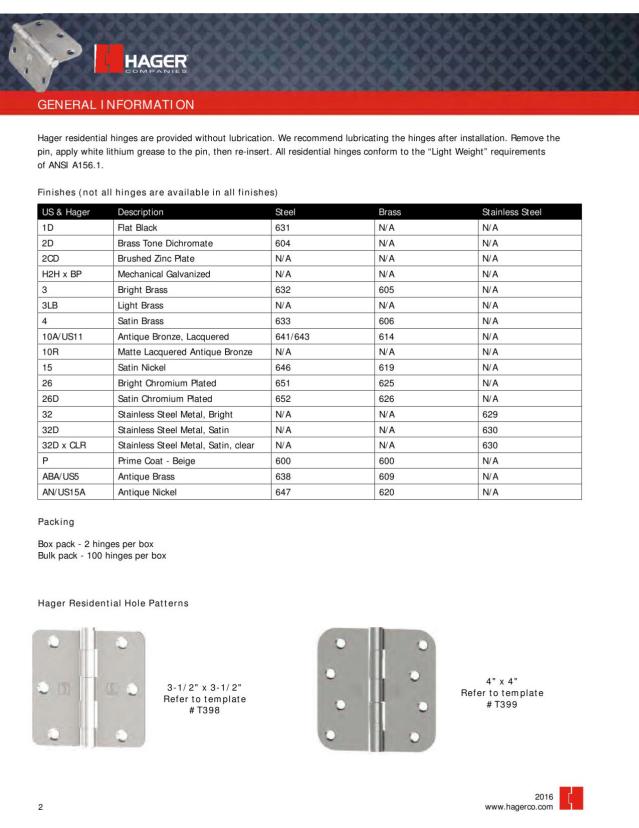 Hager Companies, Catalogs, Door Hardware Catalog | ARCAT