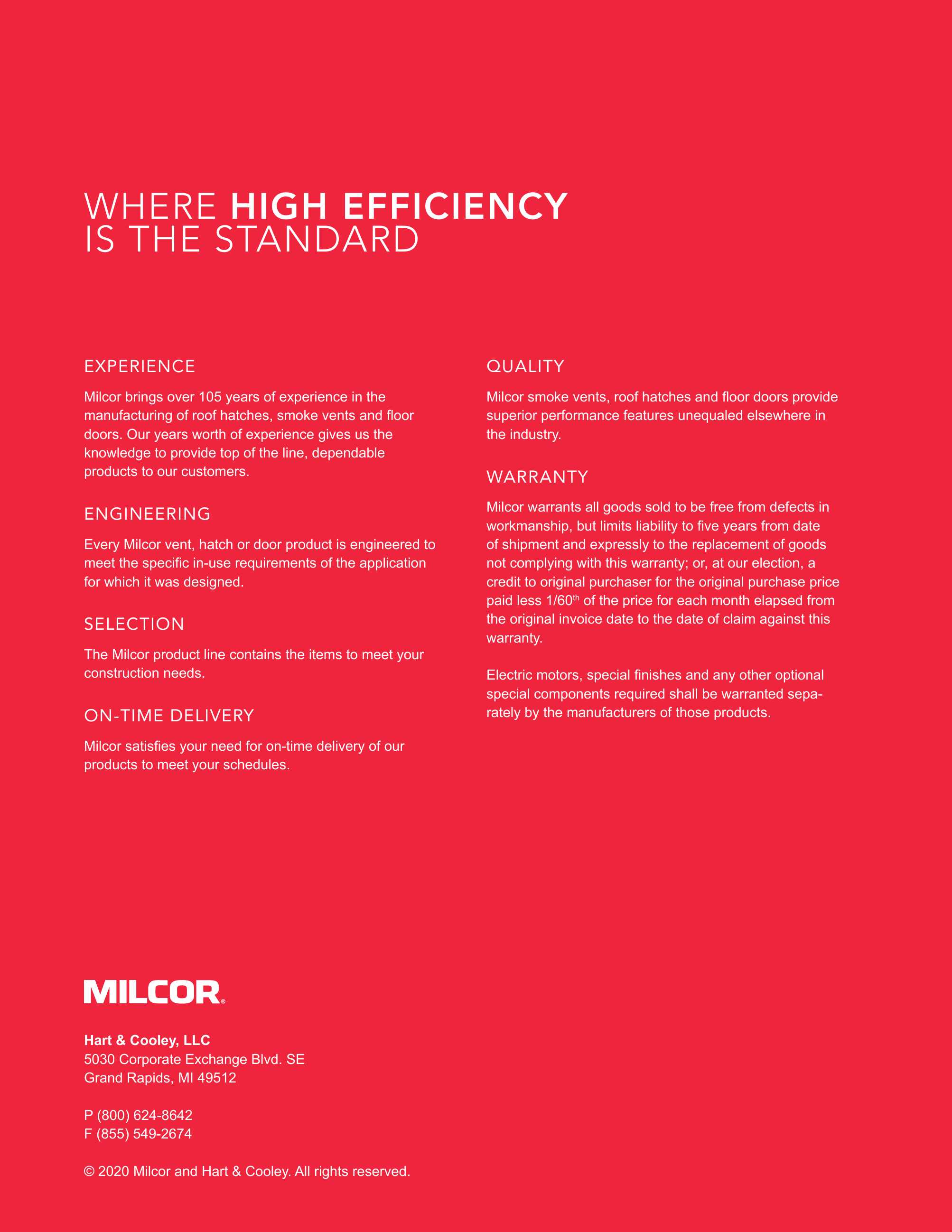 Hart & Cooley LLC, Catalogs, MILCOR Roof Hatches, Heat and Smoke Vents ...