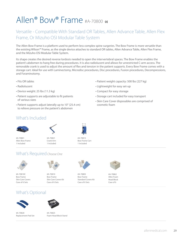 Hillrom, a Baxter Company, Catalogs, Allen Medical Spine Table | ARCAT