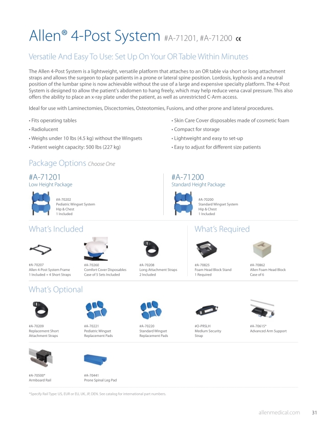 Hillrom, a Baxter Company, Catalogs, Allen Medical Spine Table | ARCAT