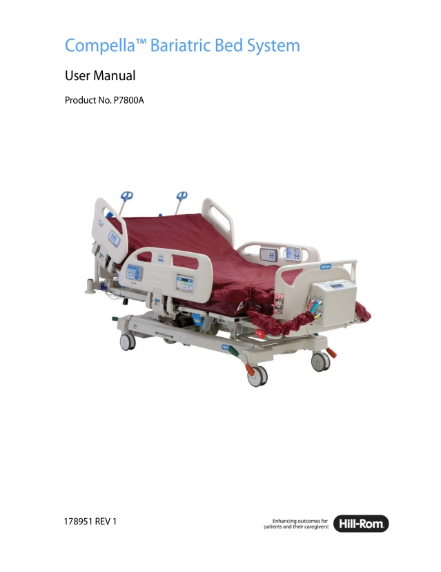 Hillrom, Catalogs, Compella Bariatric Bed User Manual | ARCAT
