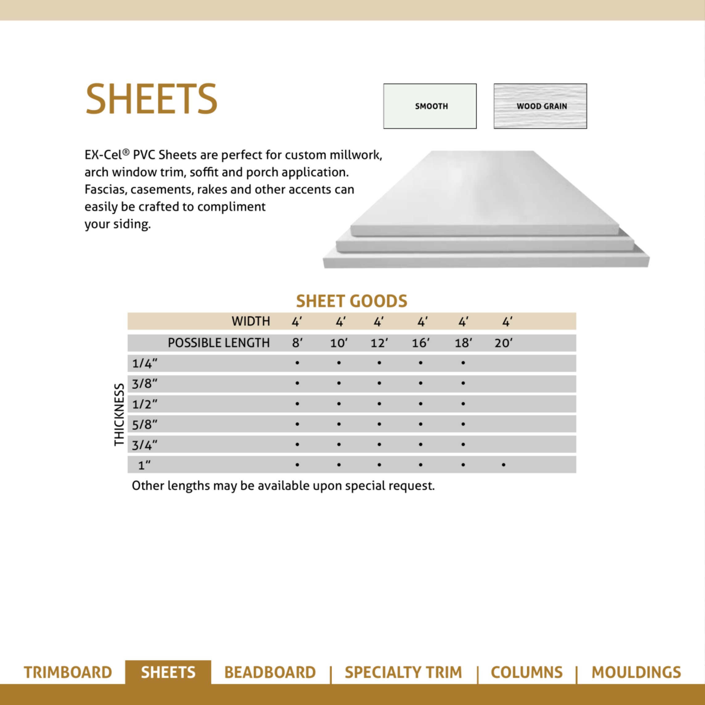 Jain Building Products, Catalogs, EX-Cel PVC Trim & Sheet Brochure | ARCAT