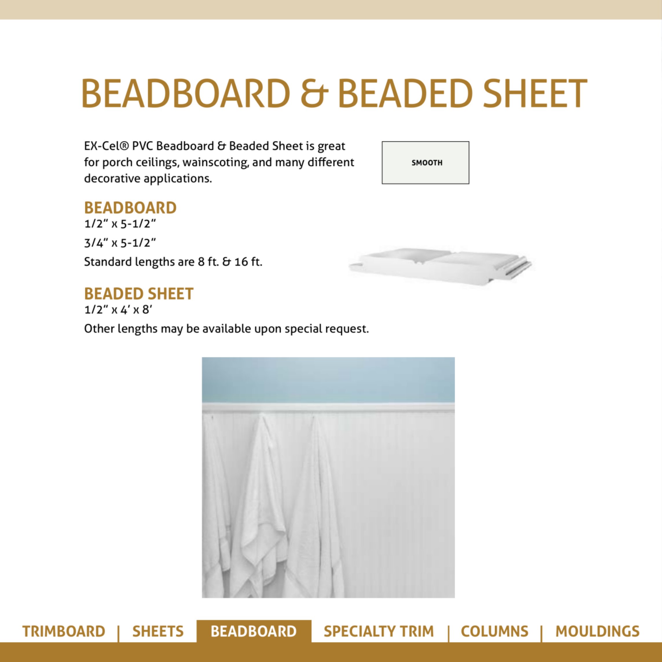 Jain Building Products, Catalogs, EX-Cel PVC Trim & Sheet Brochure | ARCAT