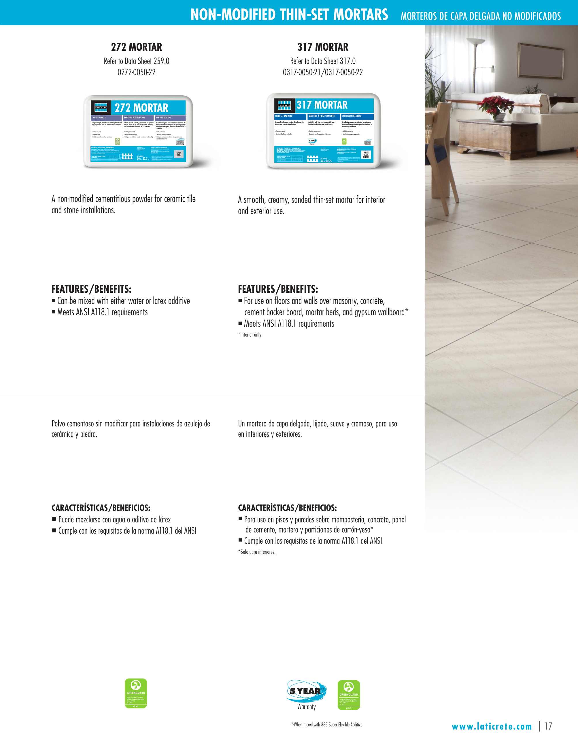 LATICRETE International, Inc., Catalogs, ADHESIVES SELECTION GUIDE | ARCAT