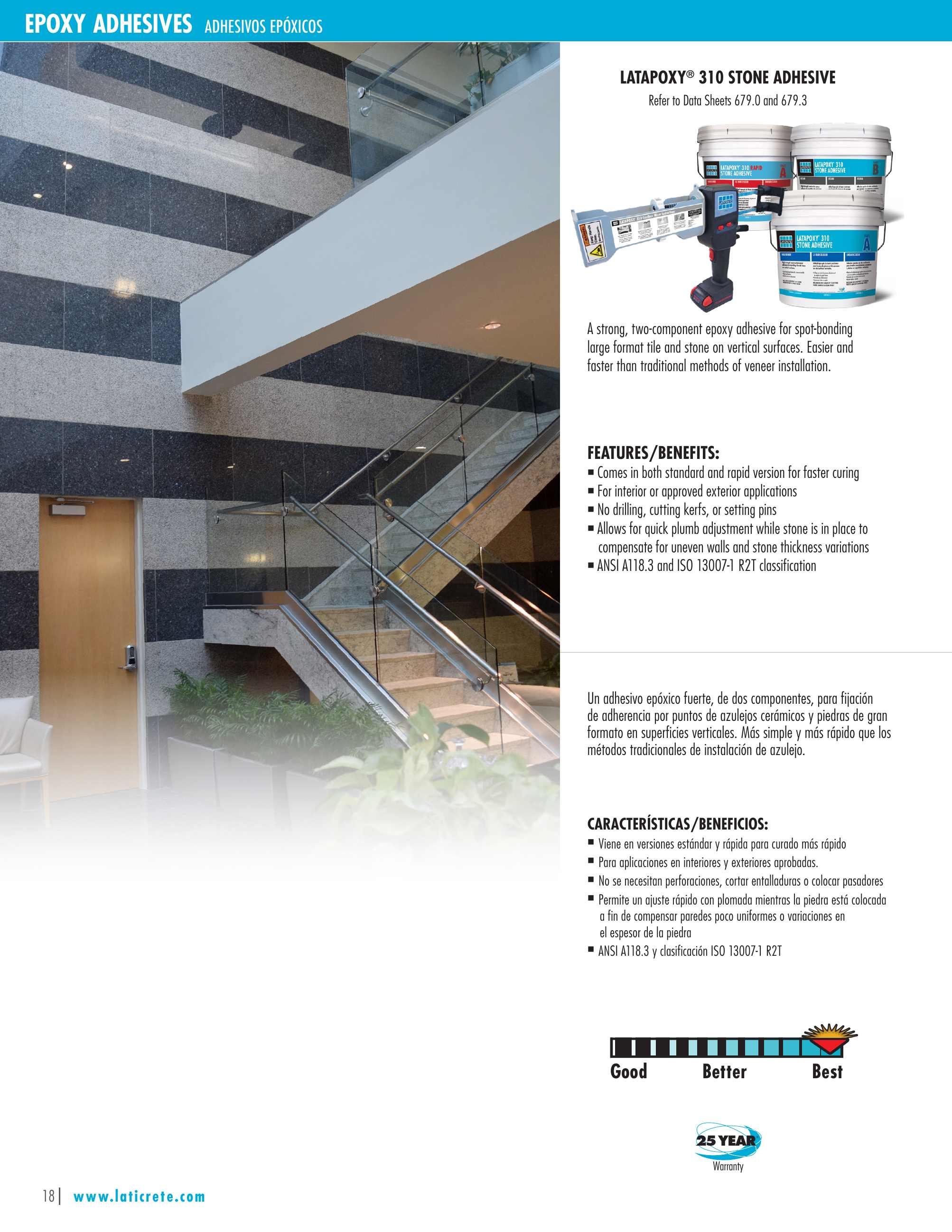 LATICRETE International, Inc., Catalogs, ADHESIVES SELECTION GUIDE | ARCAT
