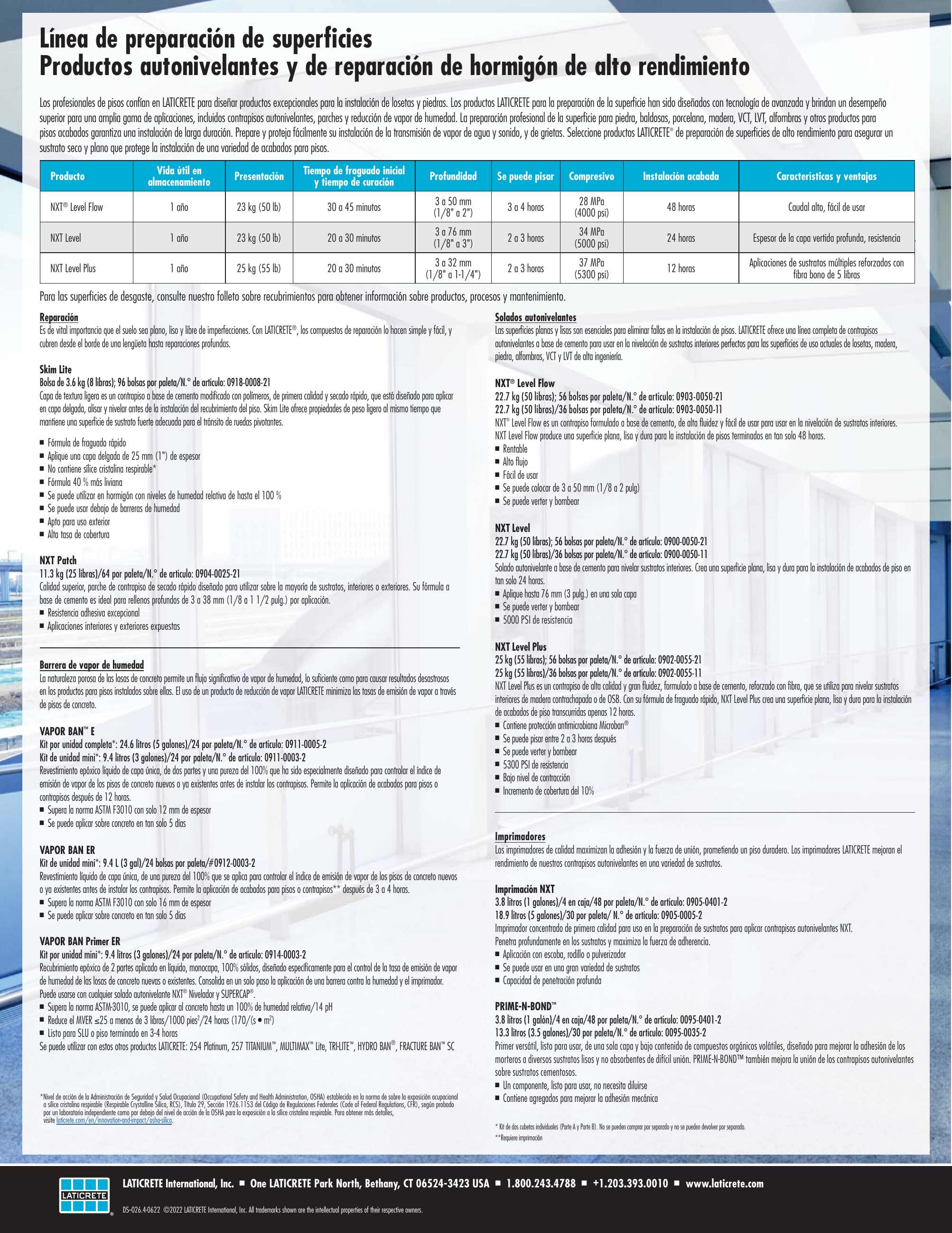 LATICRETE International, Inc., Catalogs, SURFACE PREPARATION PRODUCTS ...