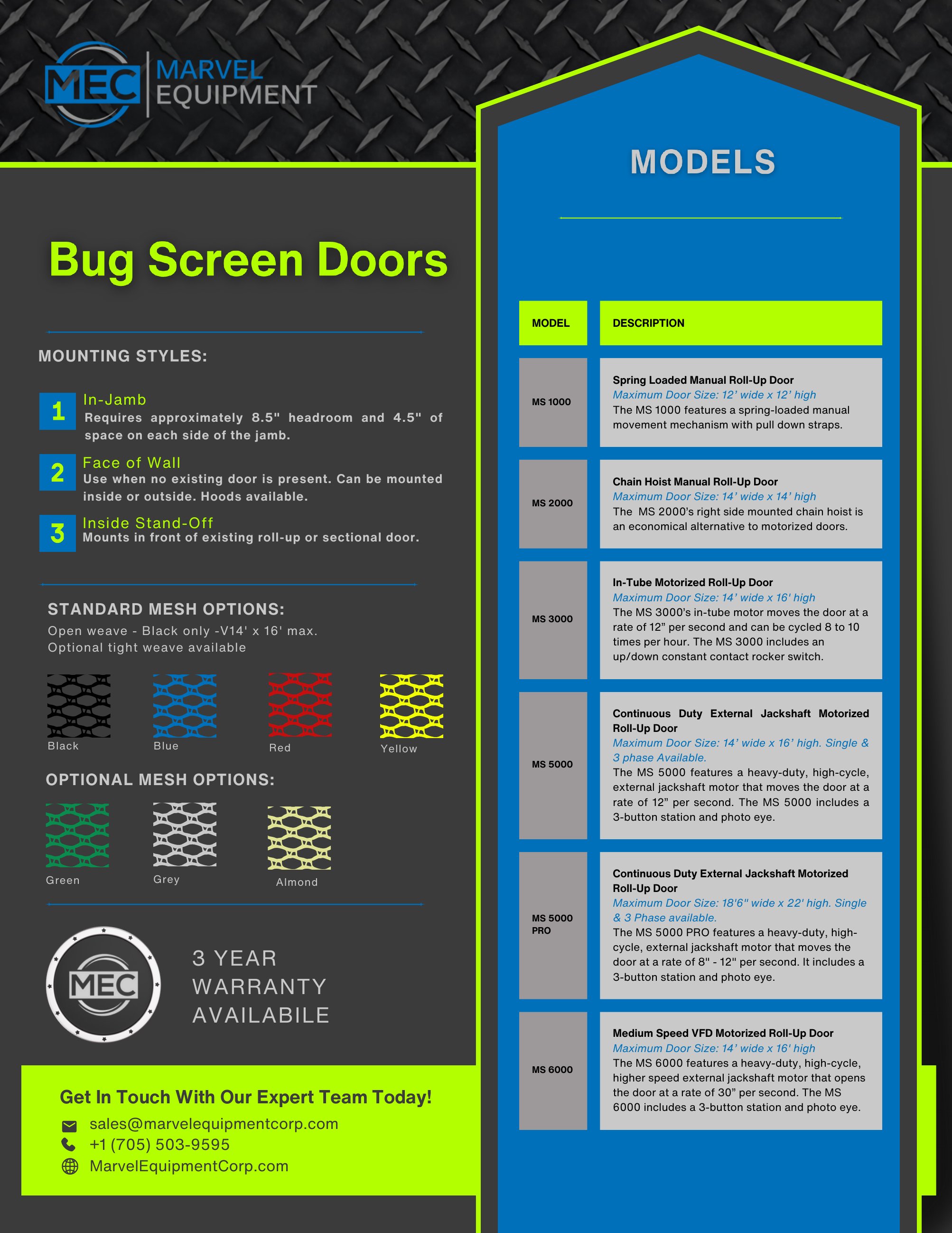 Marvel Equipment Corporation, Catalogs, Bug Screen Doors | ARCAT