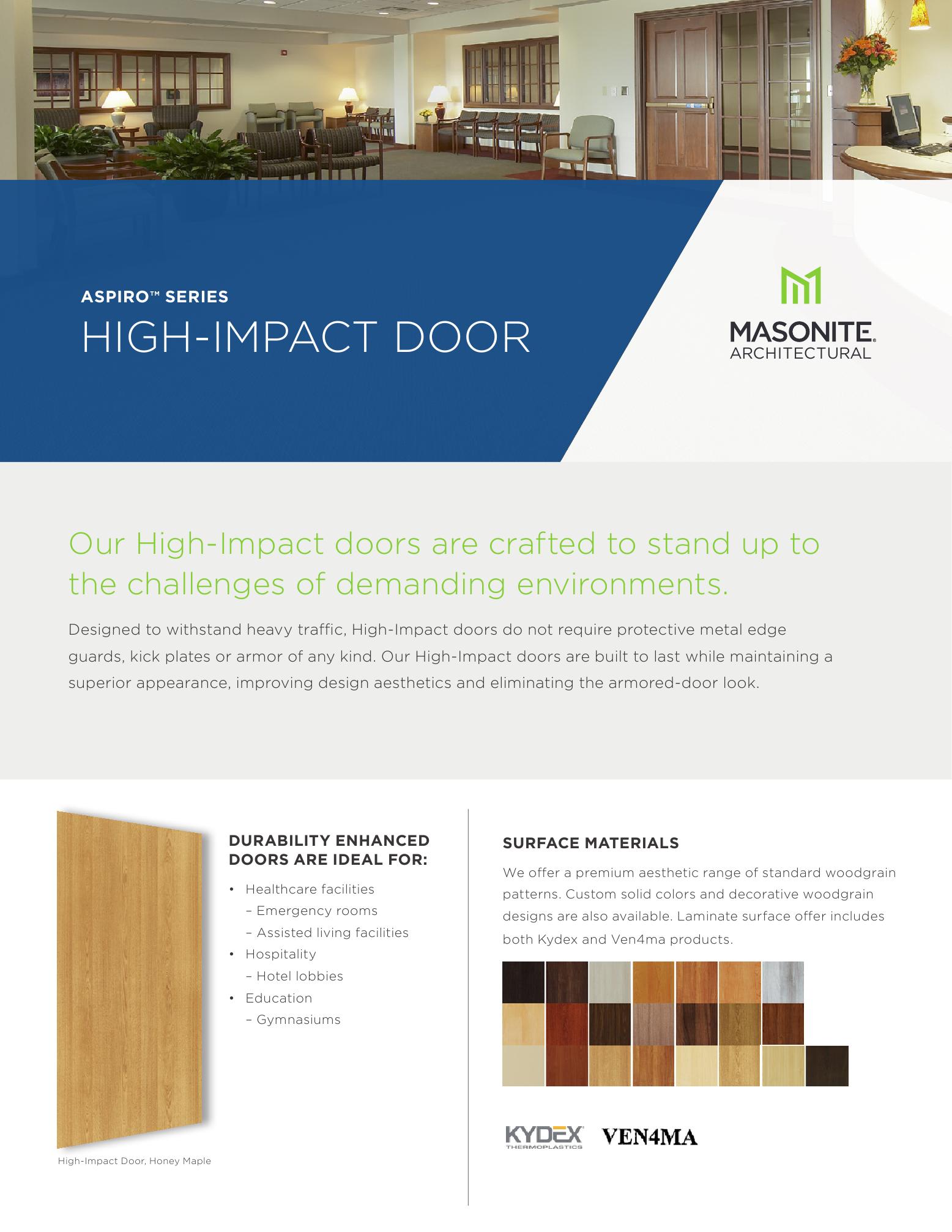 Masonite Architectural, Catalogs, ASPIRO - High-Impact Door | ARCAT