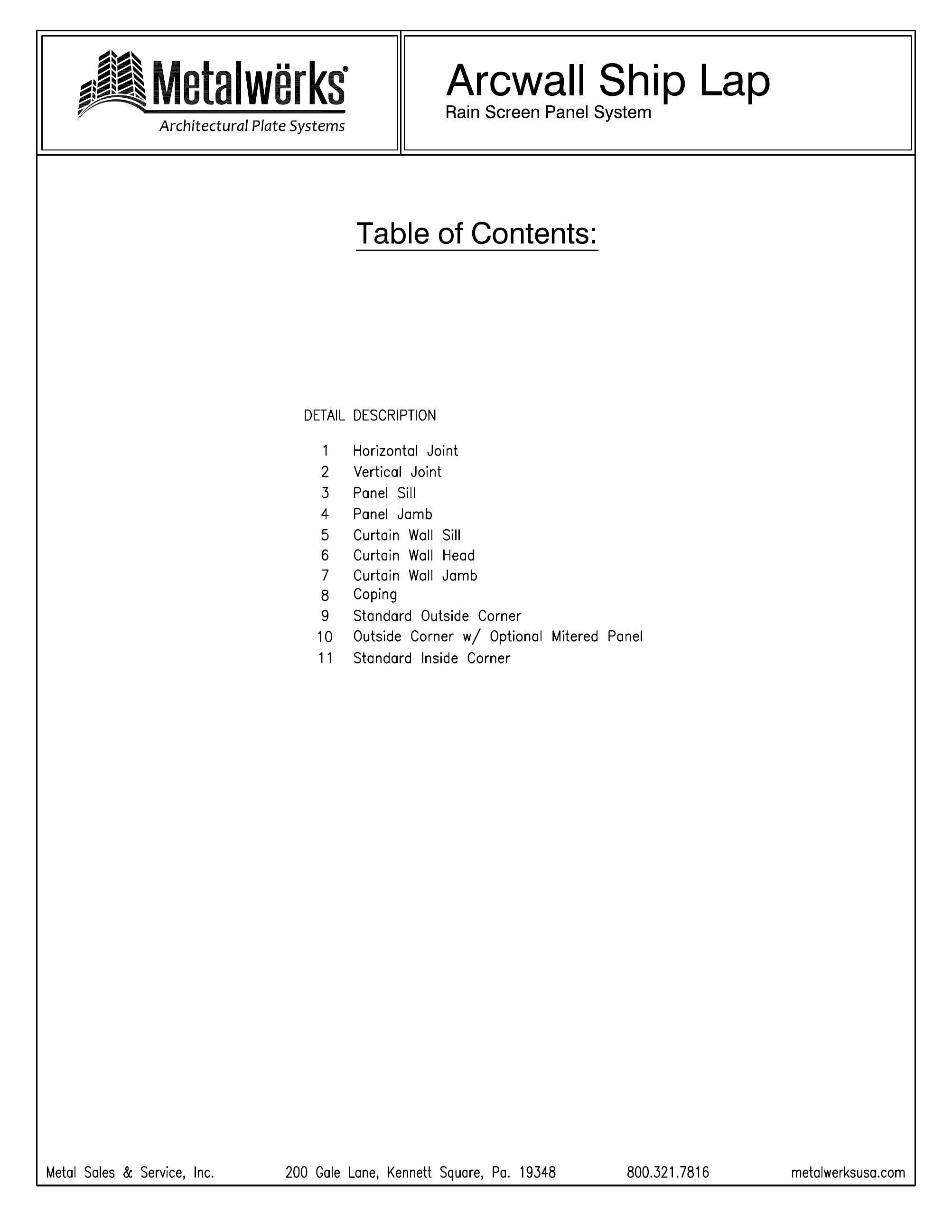 Metalwërks, Catalogs, Arcwall Ship Lap | ARCAT