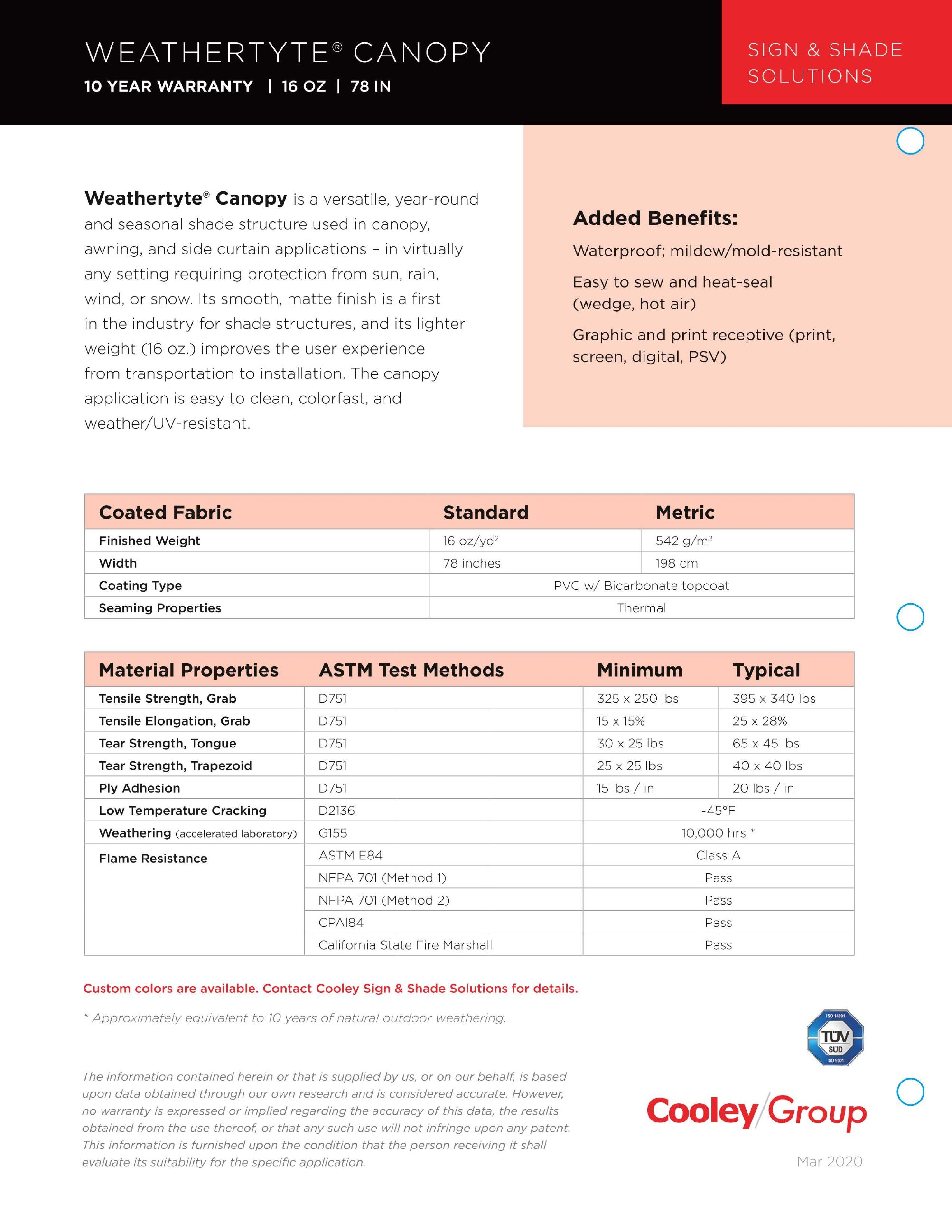 Miami Corporation, Catalogs, WeatherTyte Canopy | ARCAT