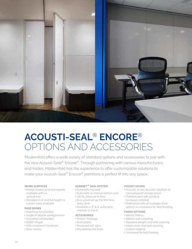 Modernfold, Inc., Catalogs, Acousti-Seal Encore | ARCAT