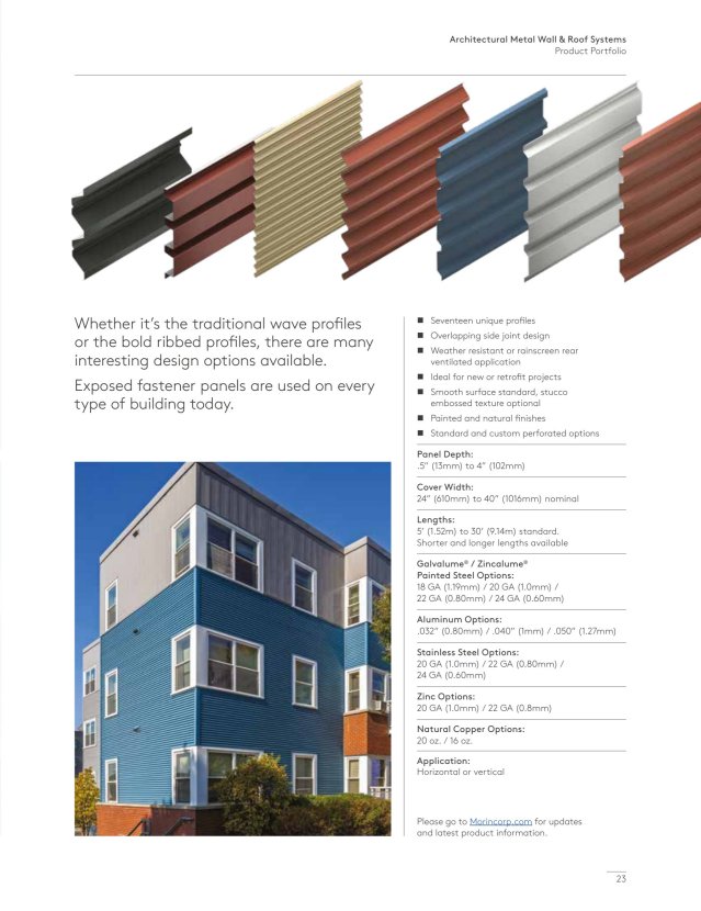 Morin A Kingspan Group Co., Catalogs, Architectural Metal Wall & Roof ...