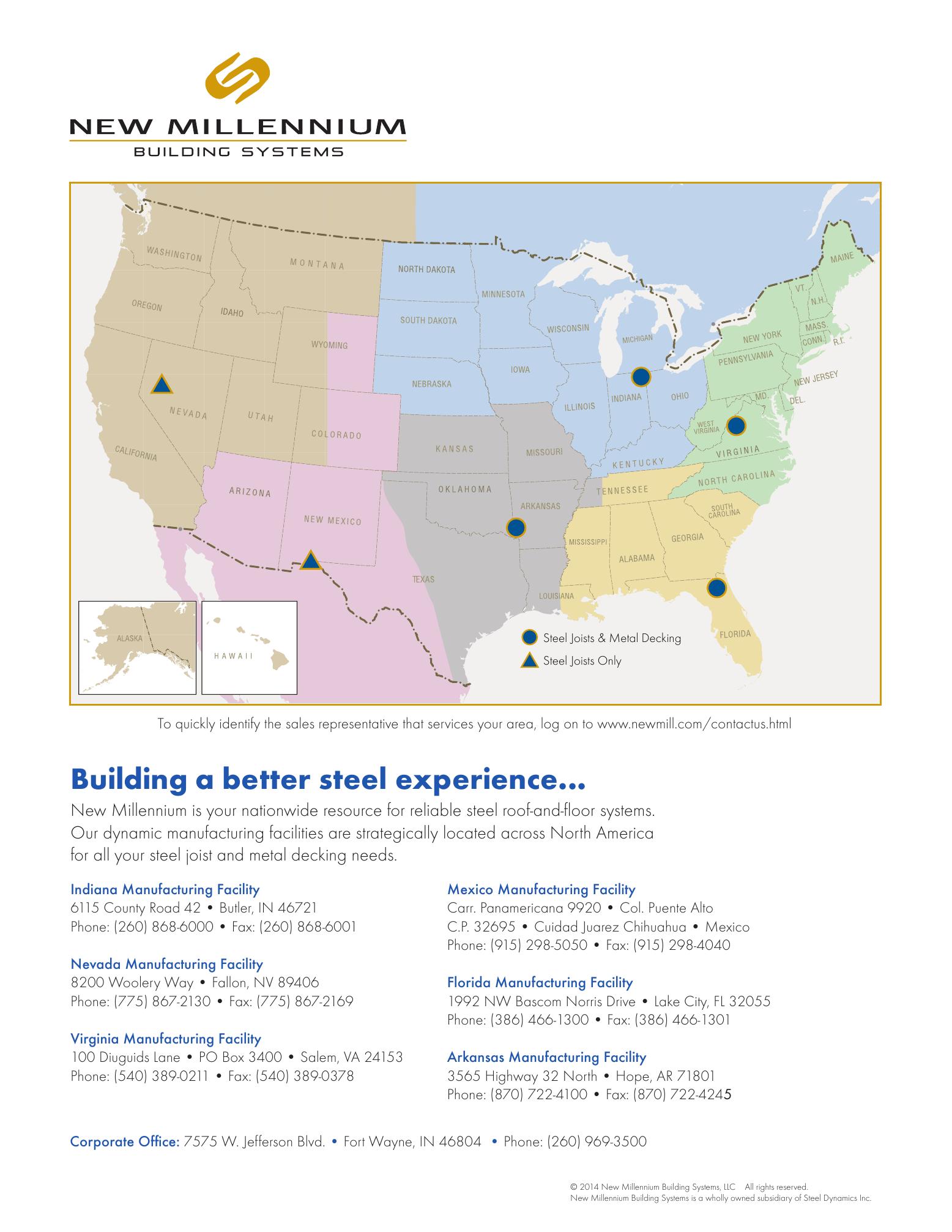 New Millennium Building Systems, Catalogs, Structural Steel Products ...